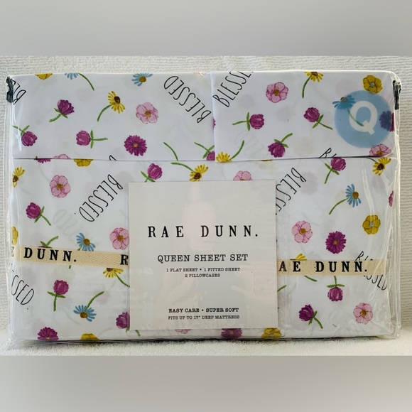 Rae Dunn | Bedding | Rae Dunn Blessed Floral Sheet Set Queen | Poshmark